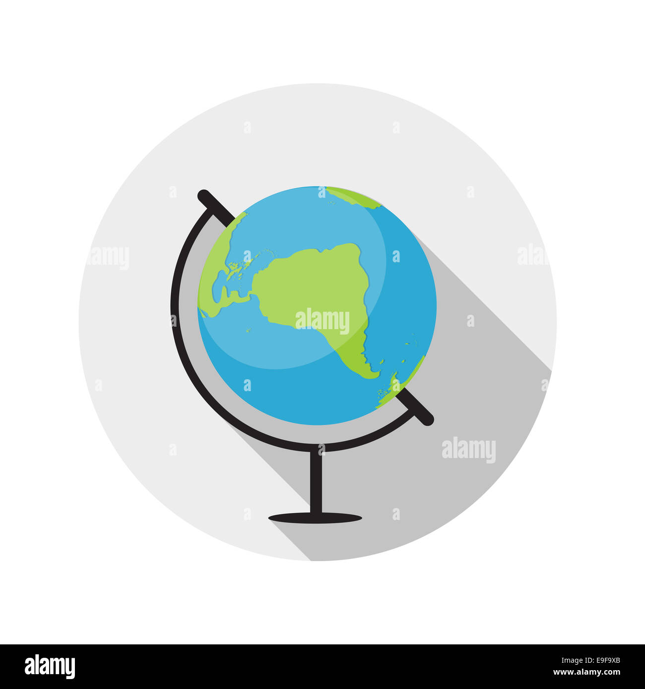 Flat Design Concept Globe Icon Vector Illustration With Long Sha Stock ...