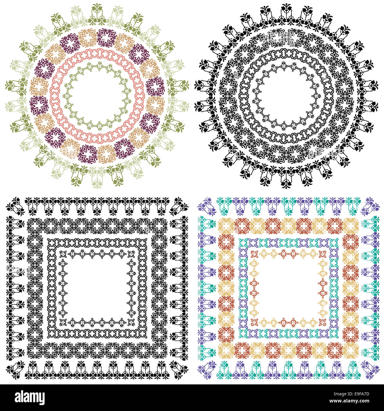 elegant border set Stock Photo - Alamy