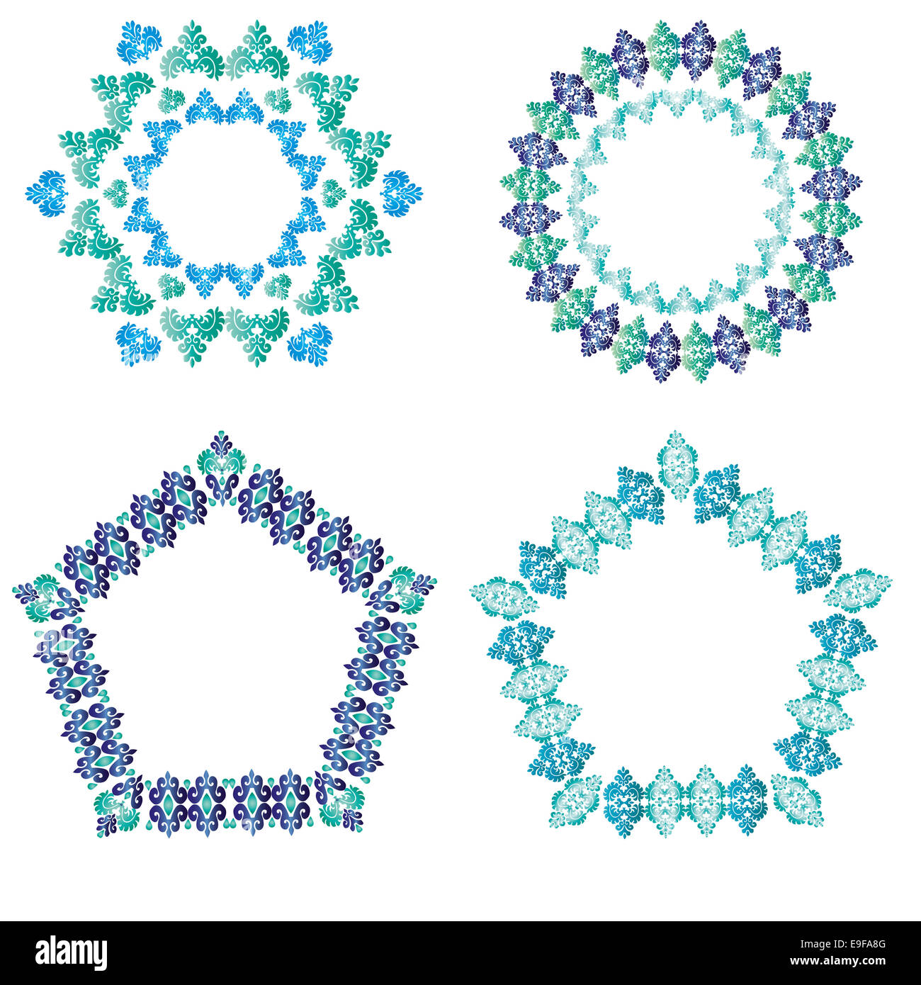 polygonal border set Stock Photo - Alamy