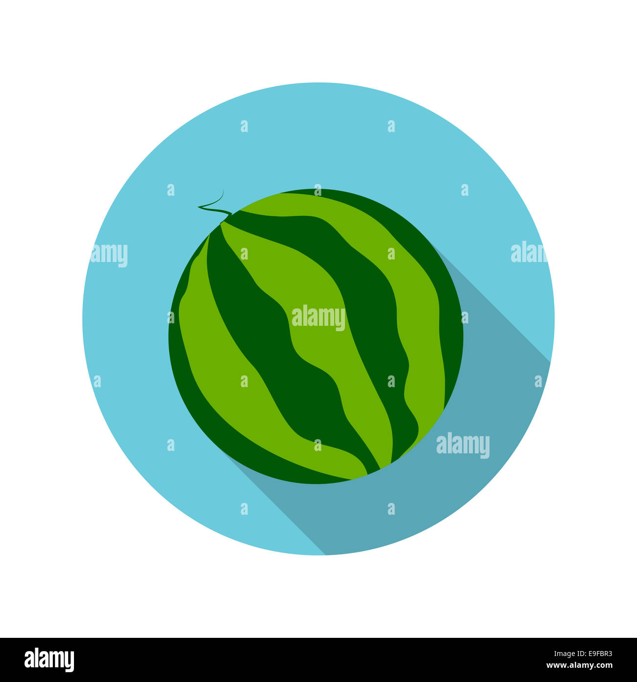 Flat Design Concept Watermelon Vector Illustration With Long Sha Stock ...
