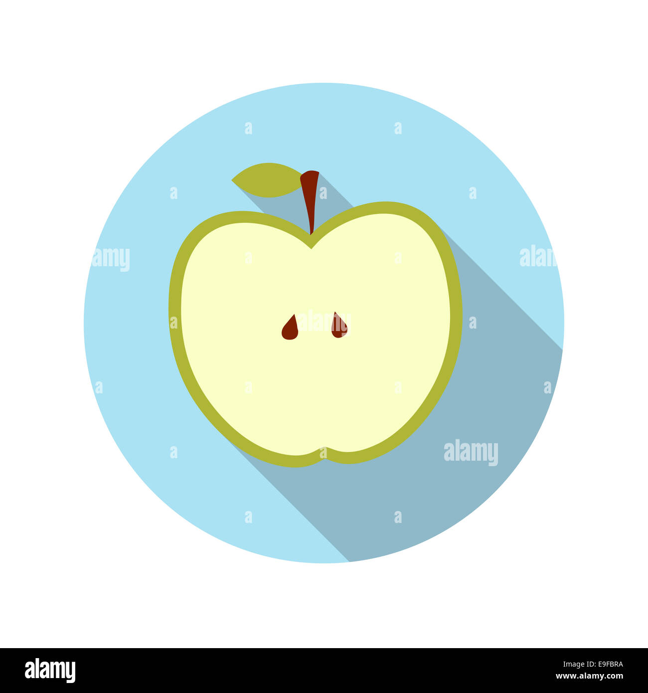 Flat Design Concept Apple Vector Illustration With Long Shadow Stock ...