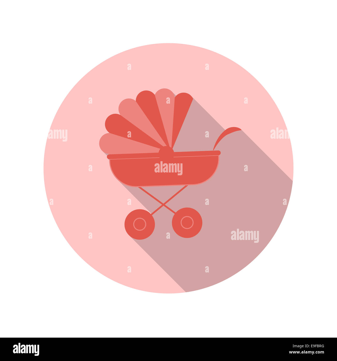 Flat Design Concept Baby Strollers Vector Illustration With Long Stock ...