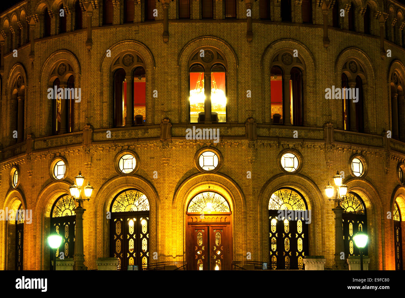 Stortinget at night Stock Photo - Alamy