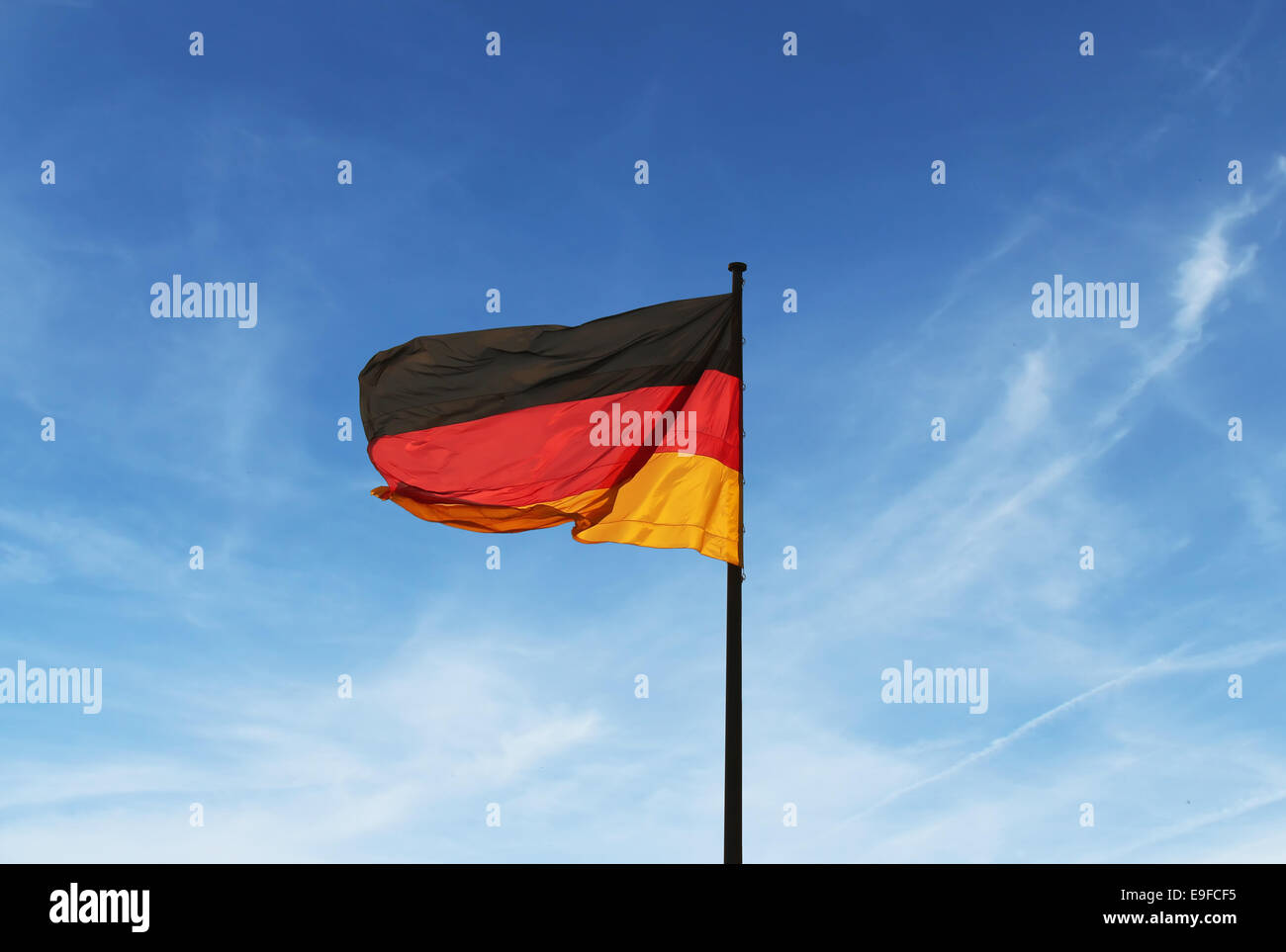 German flag flying Stock Photo - Alamy