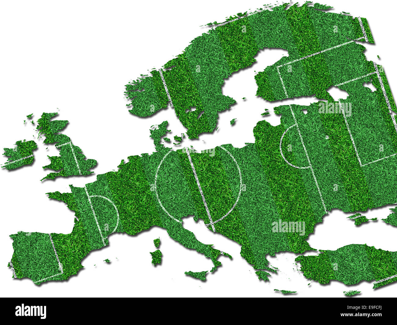 Europe map from green grass Stock Photo - Alamy