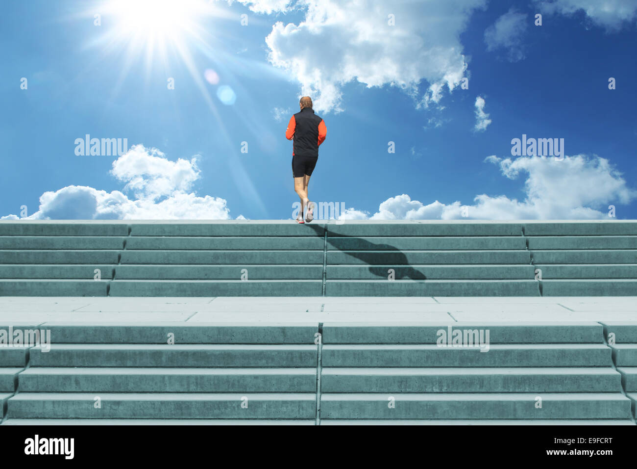 man walking up the stairs Stock Photo - Alamy