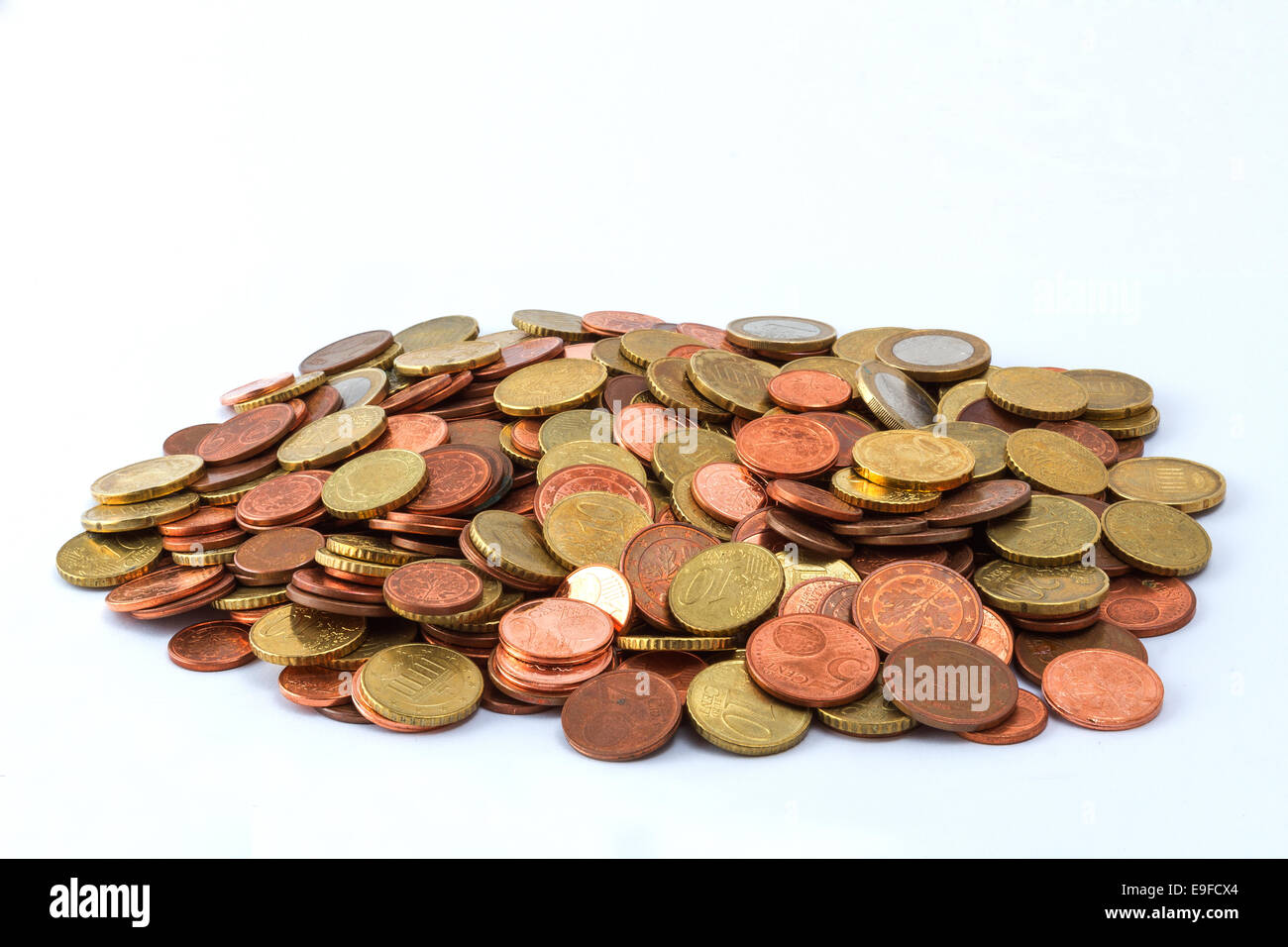 Pile of silver coins Cut Out Stock Images & Pictures - Alamy