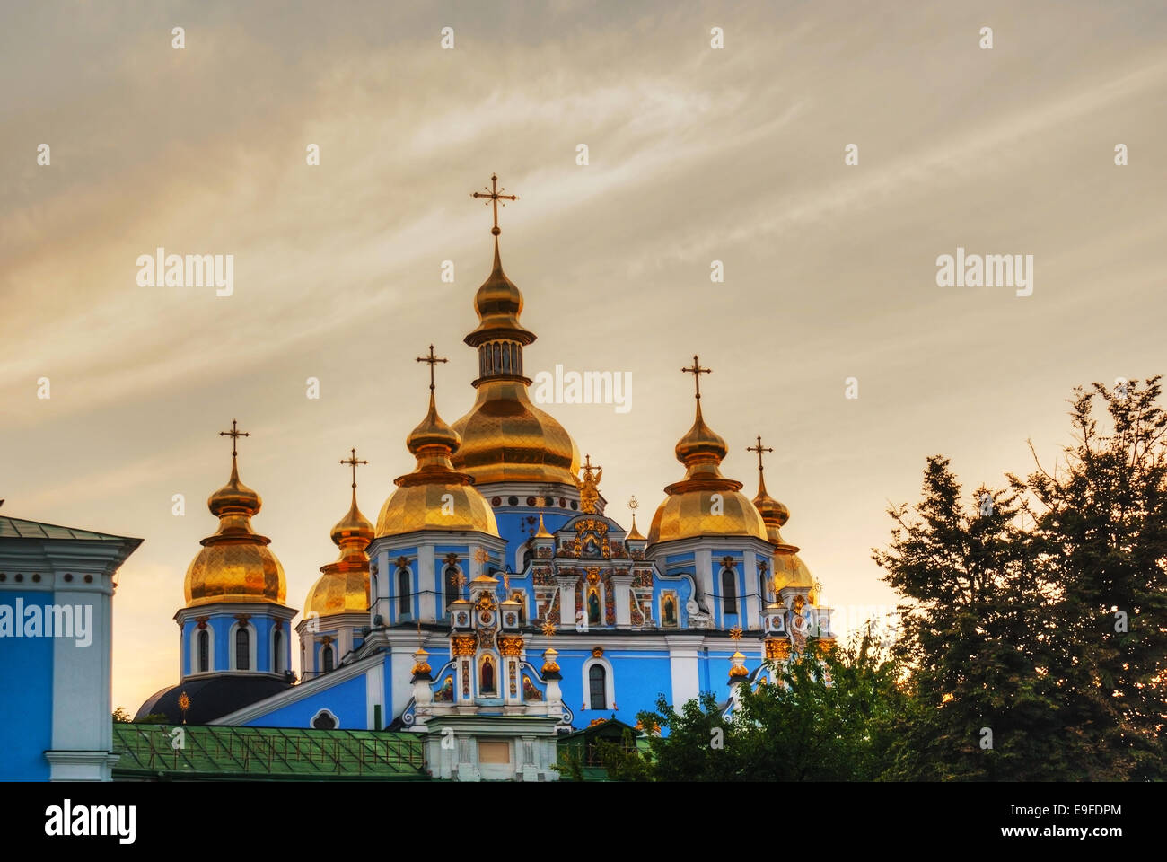 St. Michael monastery domes in Kiev, Ukraine Stock Photo - Alamy