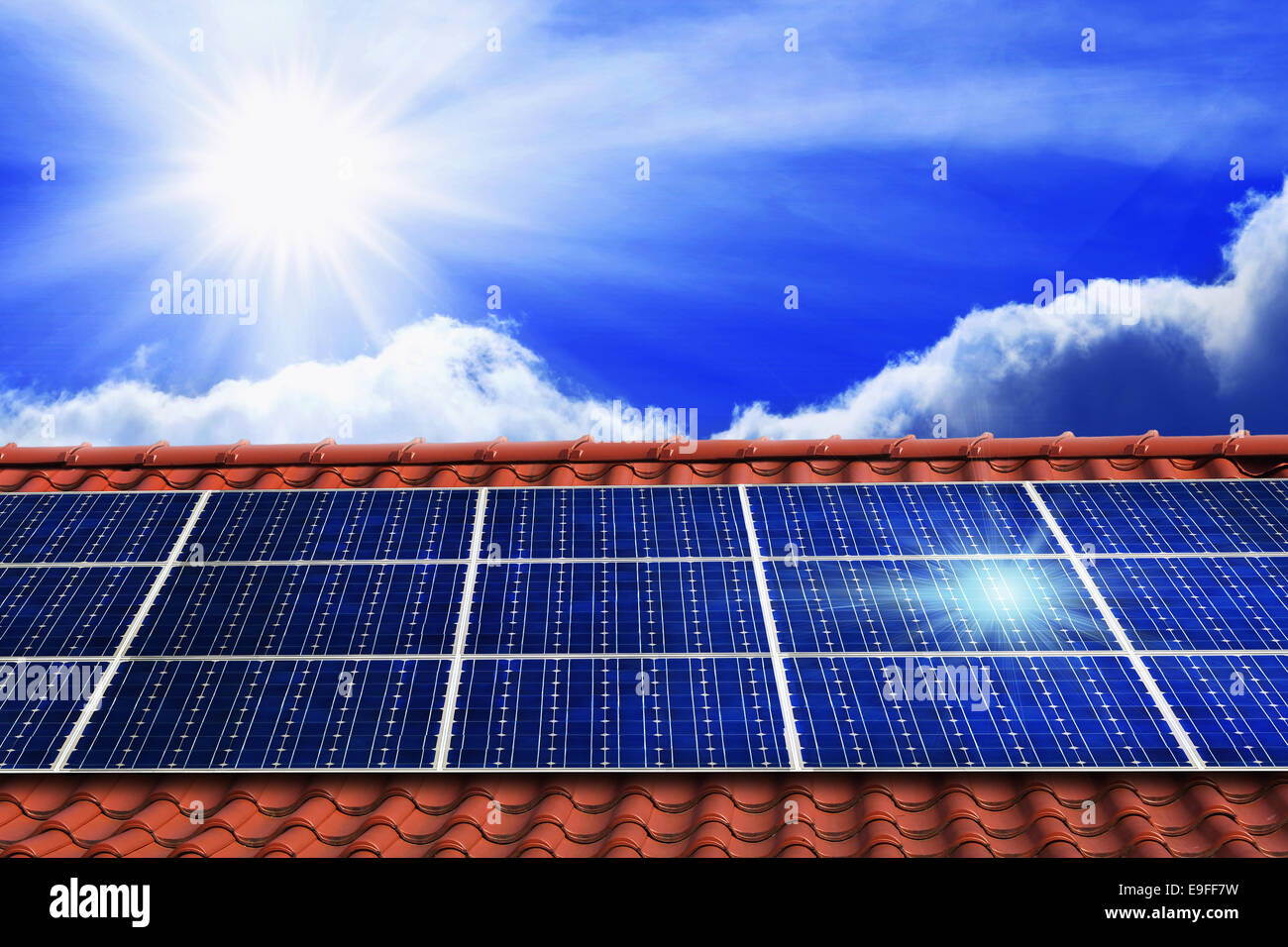 Solar panels on the roof Stock Photo - Alamy