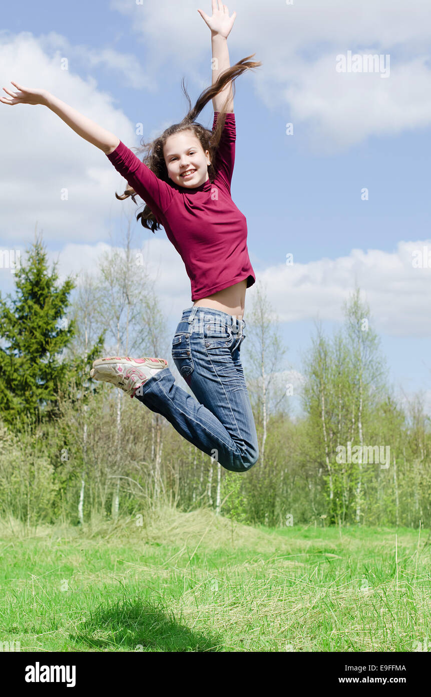 The jumping girl Stock Photo - Alamy