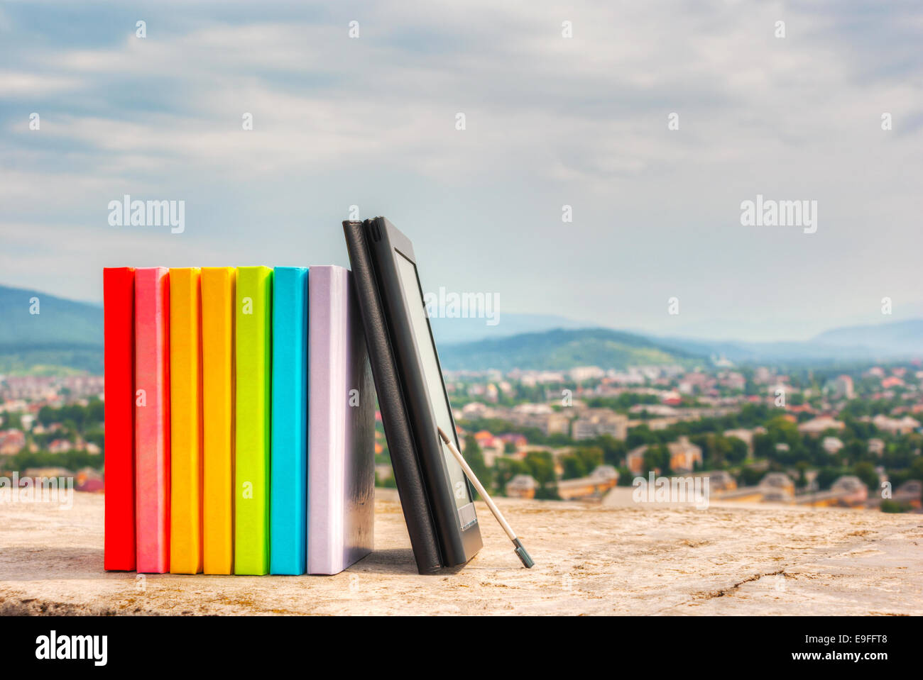 Stack of books outdoors hi-res stock photography and images - Alamy