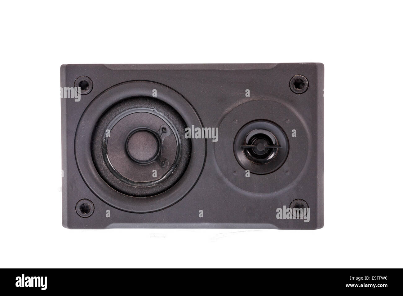 photo of black audio speaker, isolated on white Stock Photo - Alamy