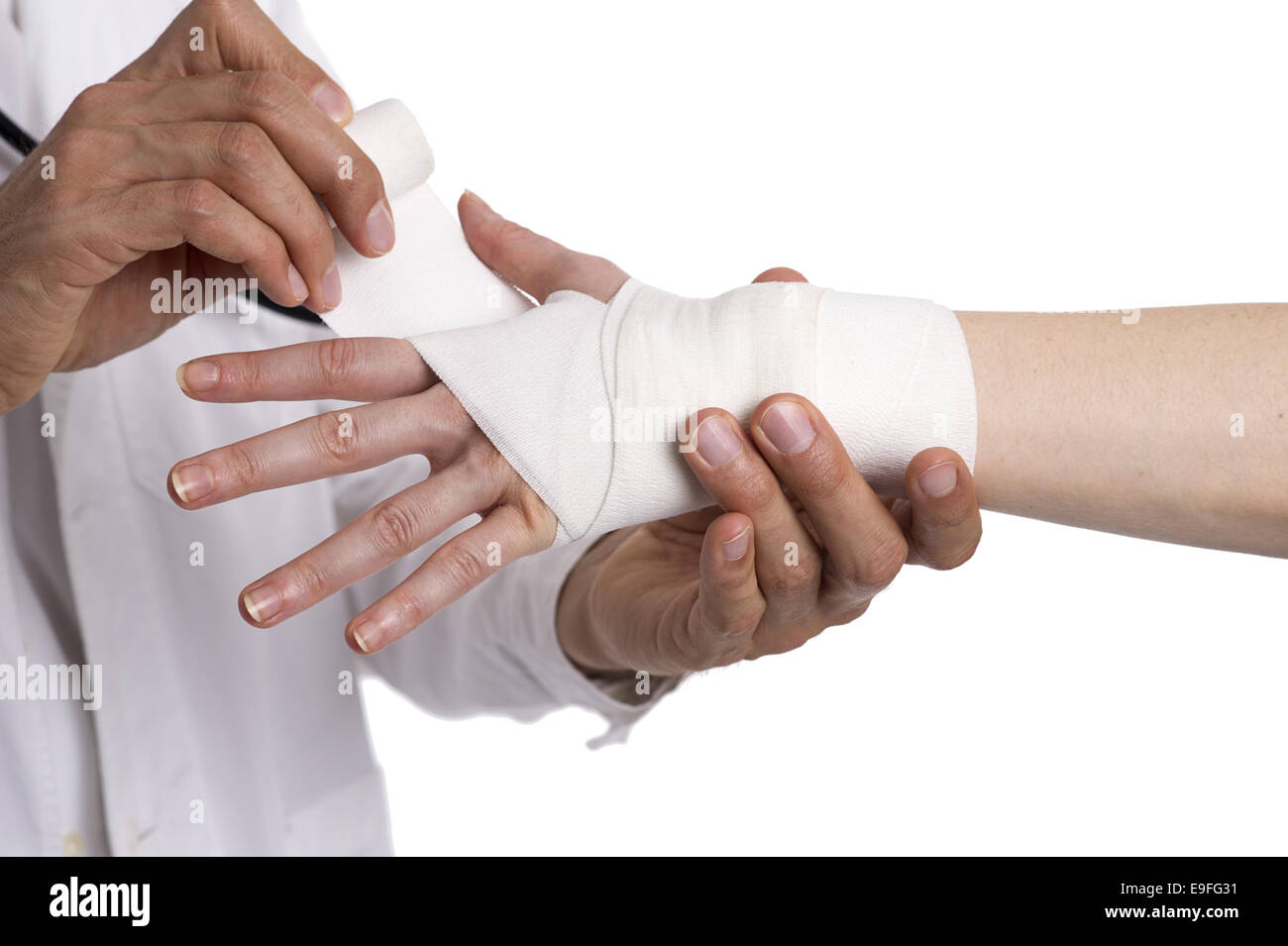 Supply an injured hand Stock Photo - Alamy