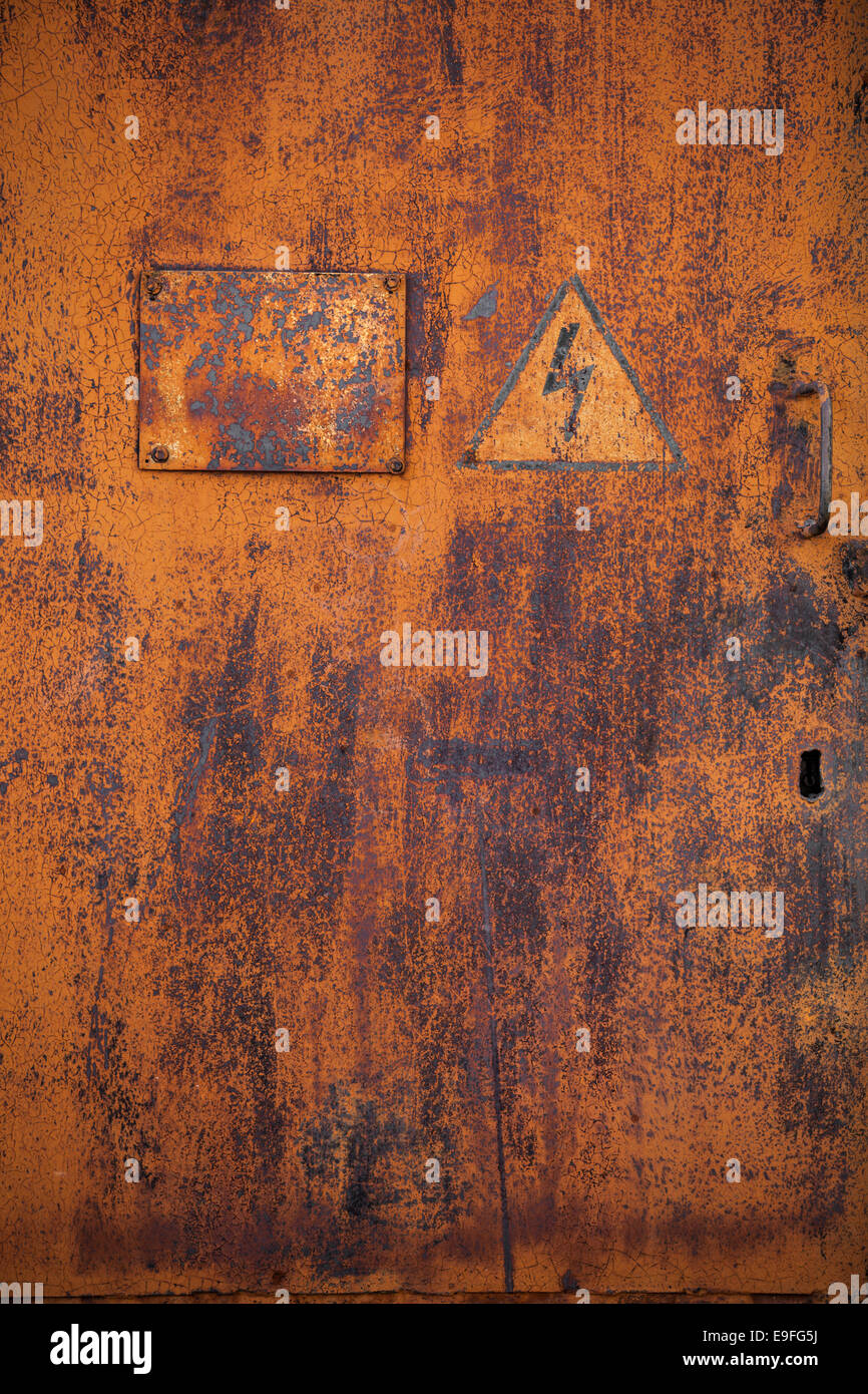 Old rusty metal door Stock Photo - Alamy