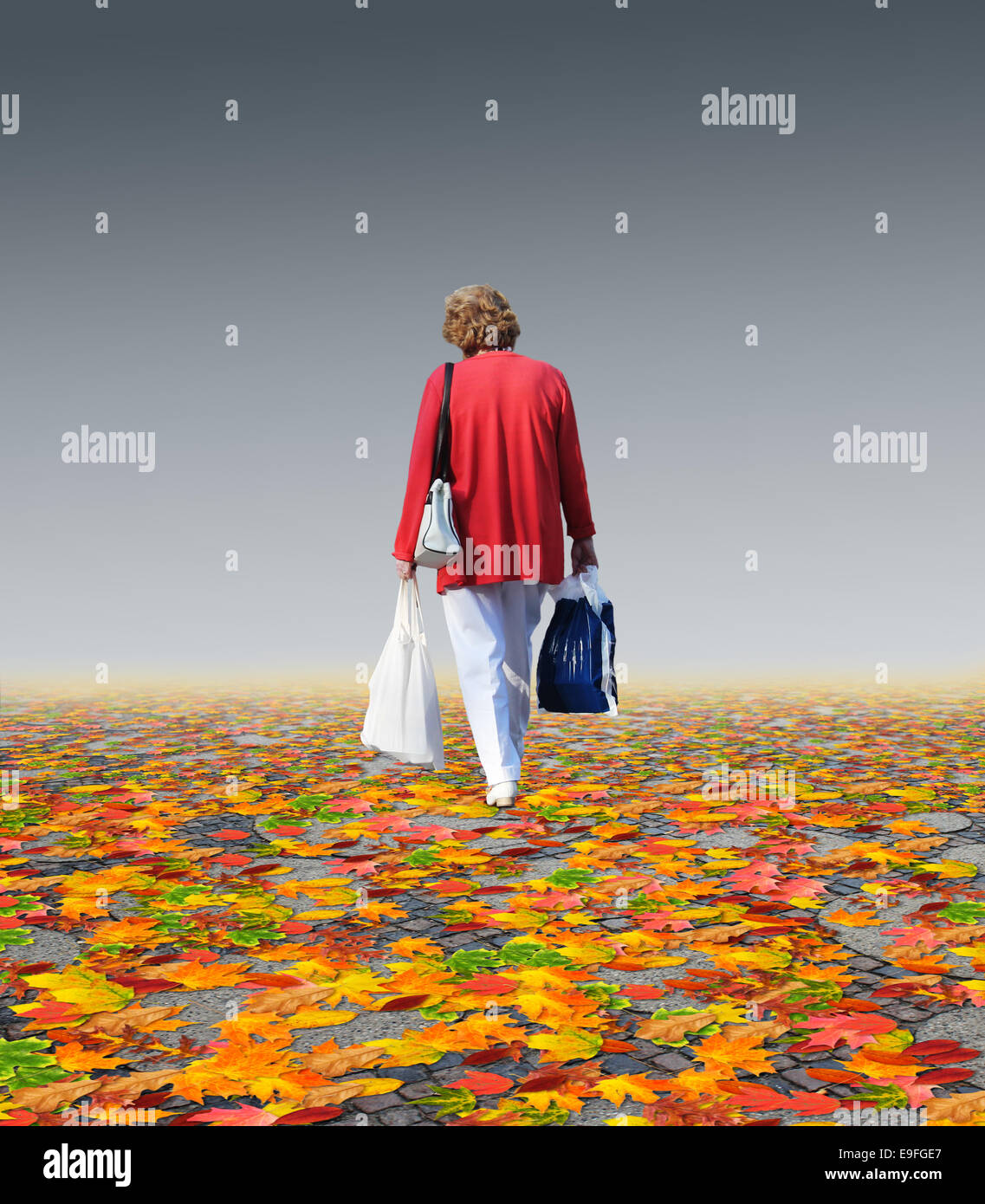 old woman walking Stock Photo - Alamy