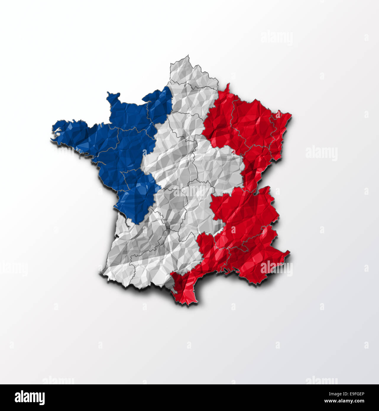 France flag on map of country Stock Photo - Alamy