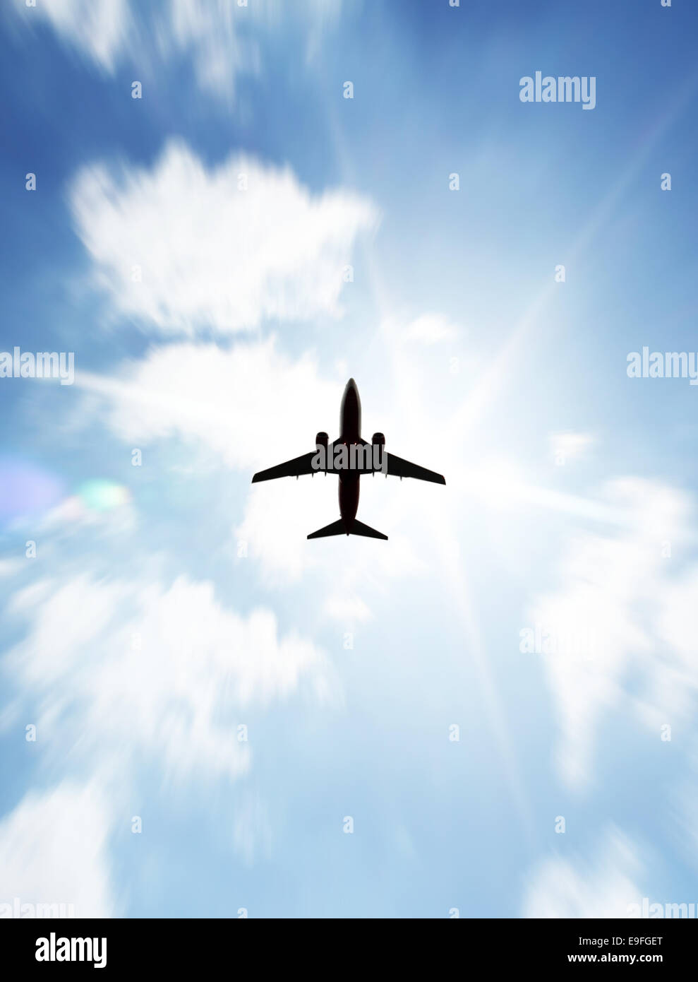 White airplane flying above hi-res stock photography and images - Alamy