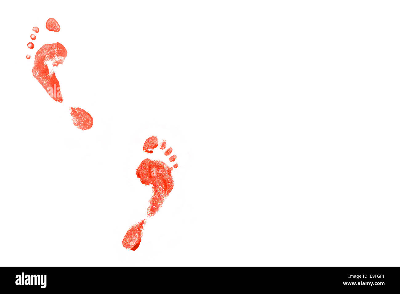 Spooky foot prints isolated on white Stock Photo - Alamy