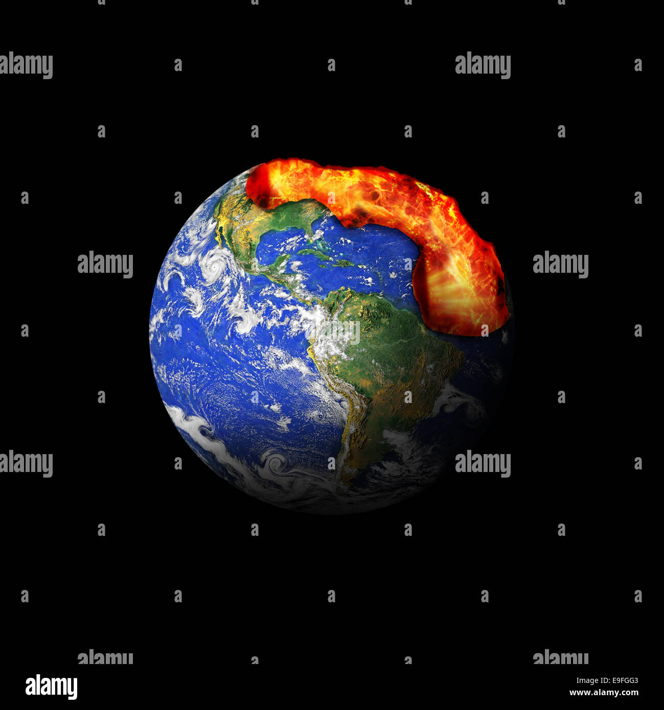 Earth globe magma hi-res stock photography and images - Alamy
