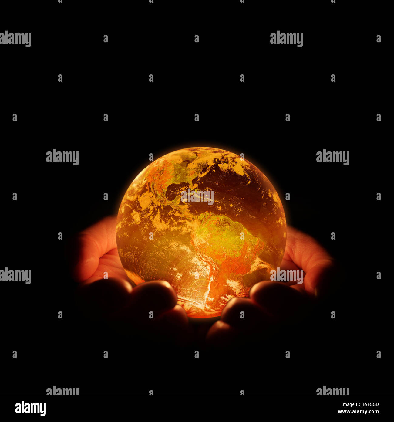 earth in the hand Stock Photo - Alamy