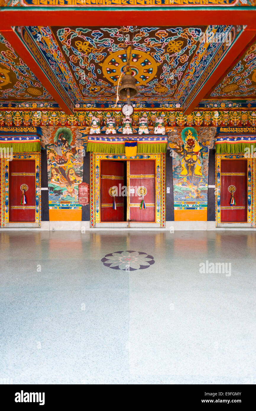 Rumtek Monastery Entrance Doors Ceiling V Stock Photo - Alamy