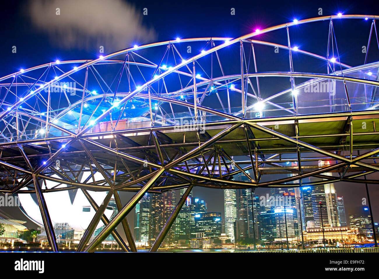 Helix Bridge at night Stock Photo - Alamy
