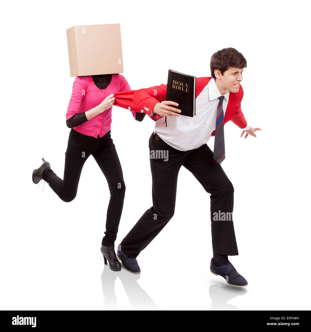 Woman flee Cut Out Stock Images & Pictures - Alamy