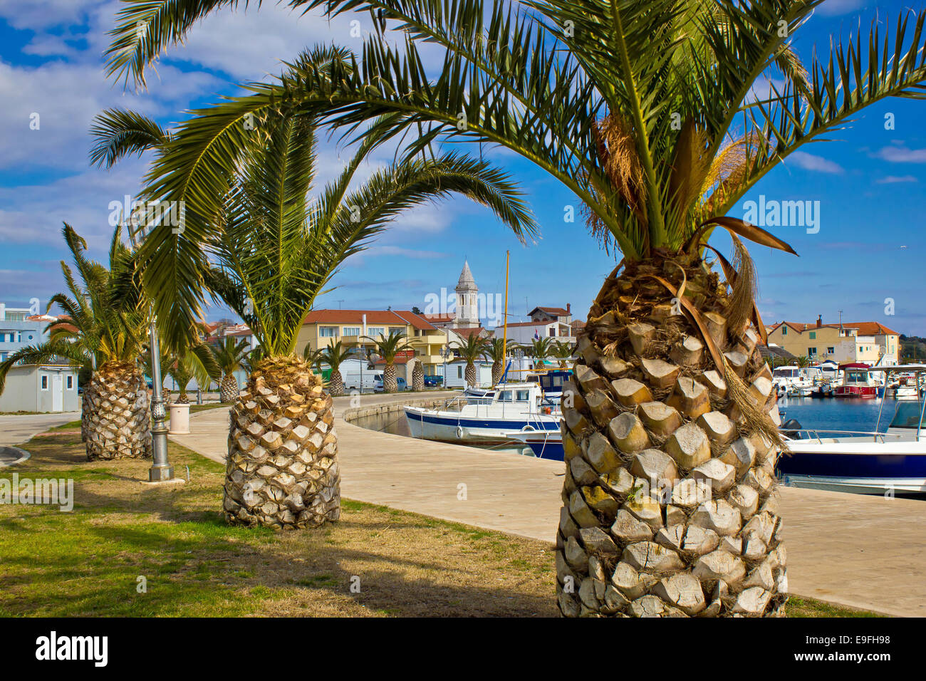 Dalmatian town of Pakostane waterfront Stock Photo - Alamy