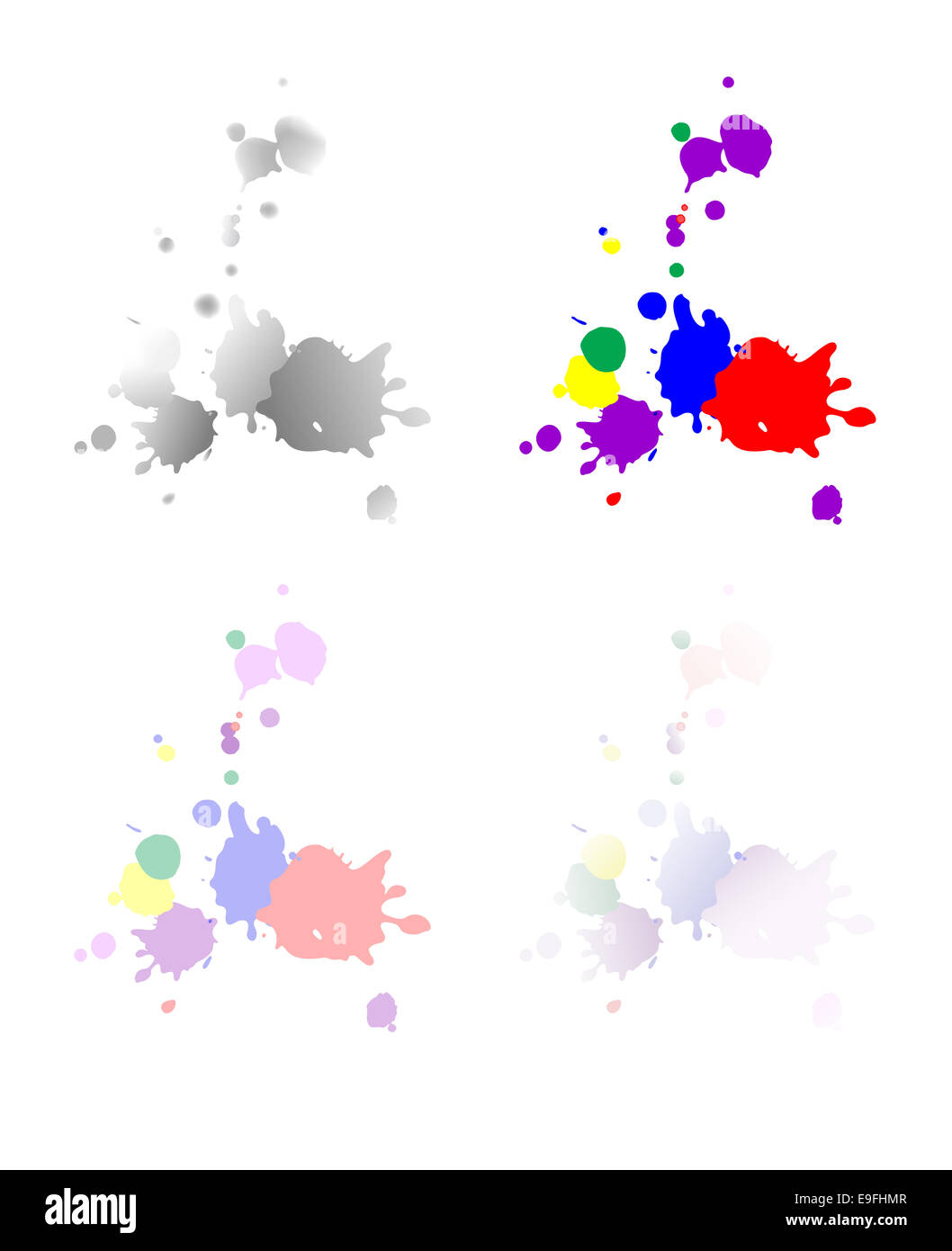 Red and blue paint splashes hi-res stock photography and images - Alamy