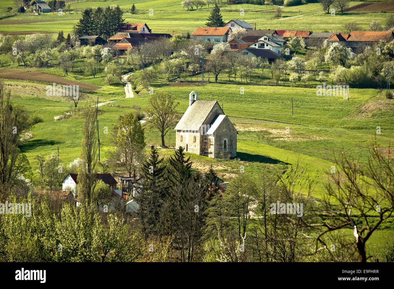 Stone made church in green nature Stock Photo - Alamy