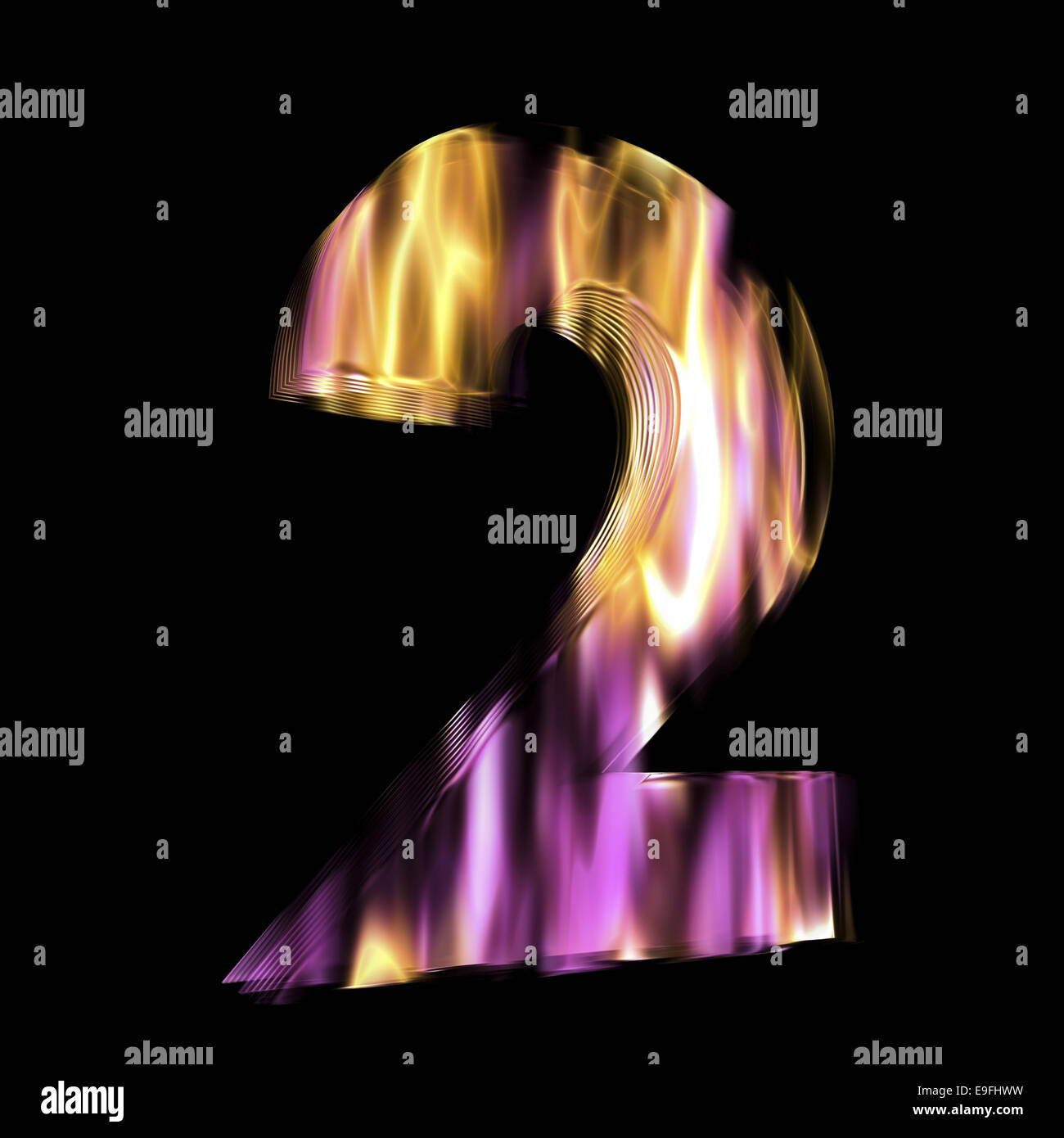 Flaming 3D Number Stock Photo - Alamy