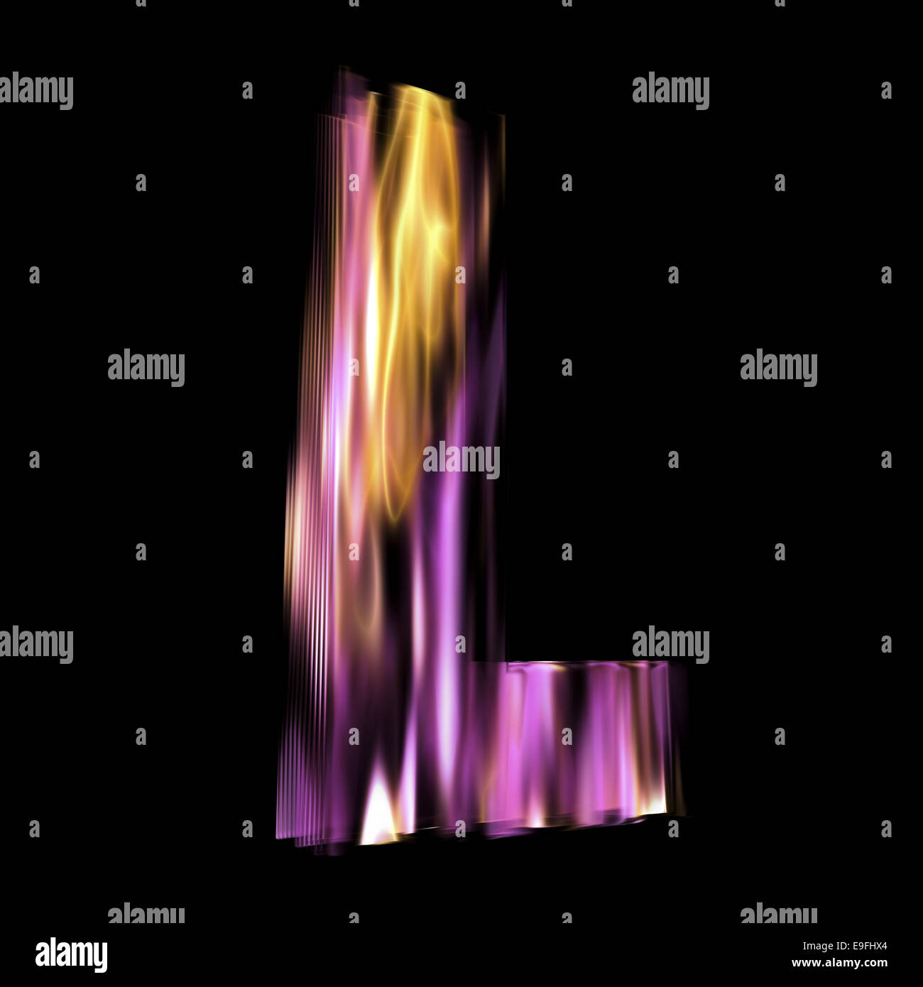 The Letter L In Blue Fire