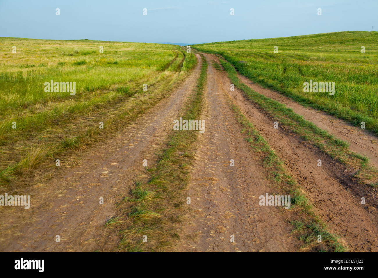 Road in steppe Stock Photo - Alamy