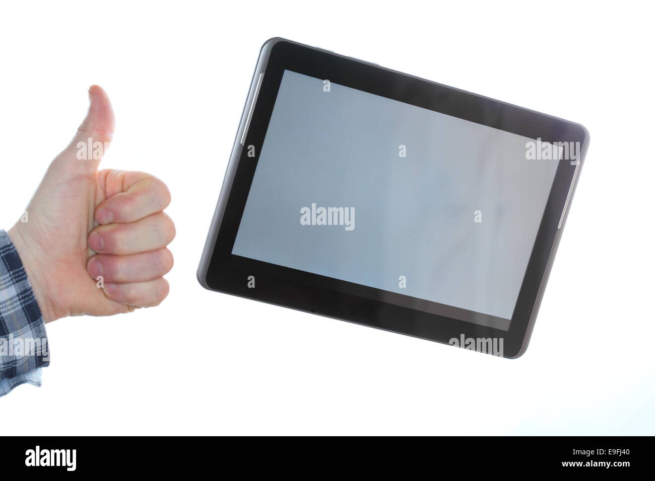 Man digital tablet thumb hi-res stock photography and images - Alamy