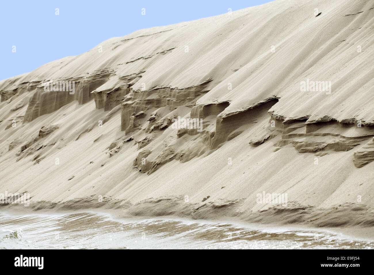 Dry sand escarp on a river Stock Photo - Alamy