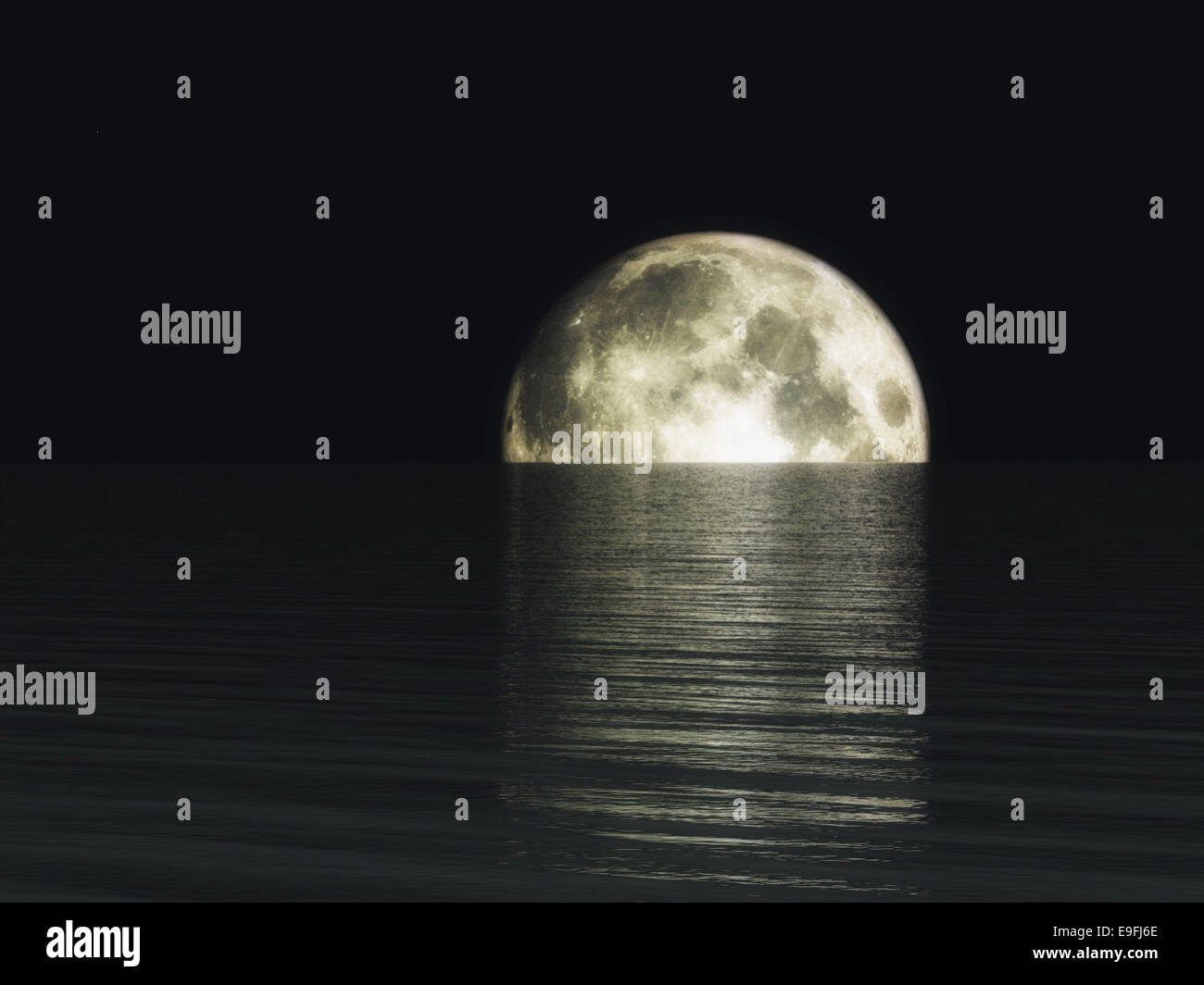 Digital Visualization of a Moonset Stock Photo - Alamy