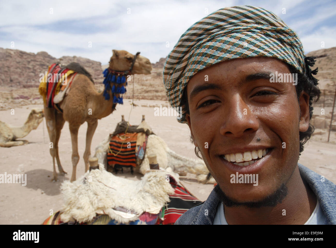 Bedouin with his camel at Petra, Rose Gold City, Archaeological Site ...