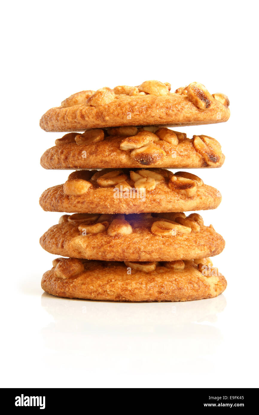 Stack of sugar cookies with peanuts Stock Photo - Alamy