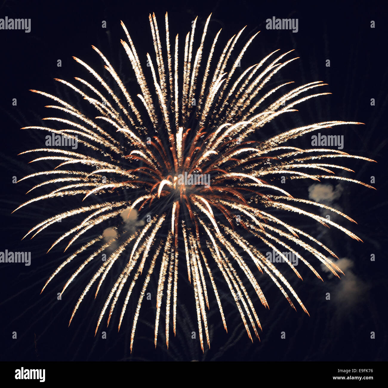 Beautiful fireworks in the night sky Stock Photo - Alamy