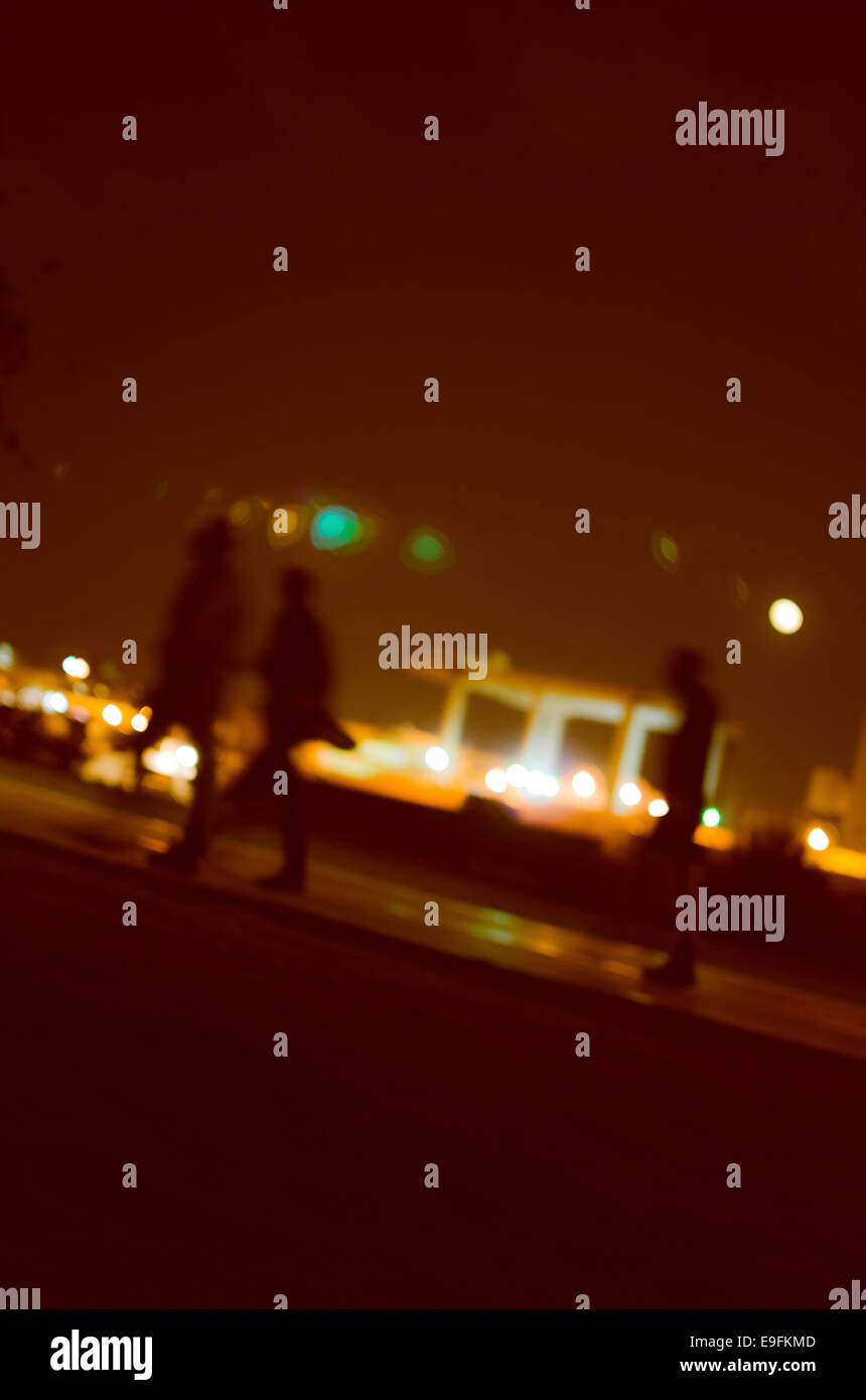 Abstract city lights at the old Tel Aviv port, Israel Stock Photo - Alamy