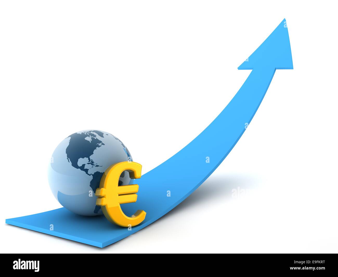 earth sphere and € symbol on blue arrow shape,Elements of this image ...