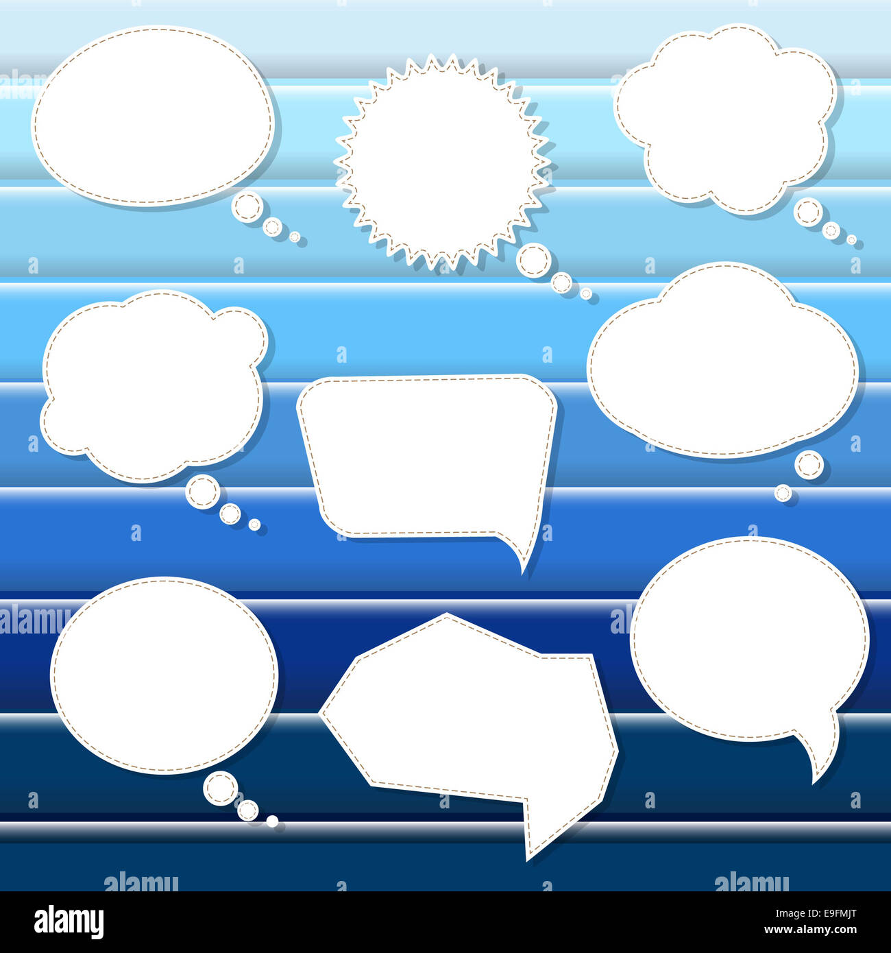 Abstract Blue Background With Speech Bubbles Stock Photo - Alamy