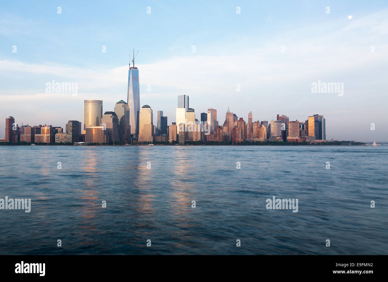 Skyline of Lower Manhattan at dusk Stock Photo - Alamy