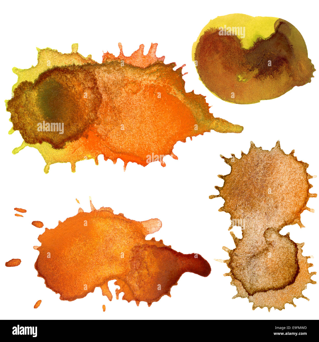 Abstract hand drawn watercolor drops Stock Photo - Alamy