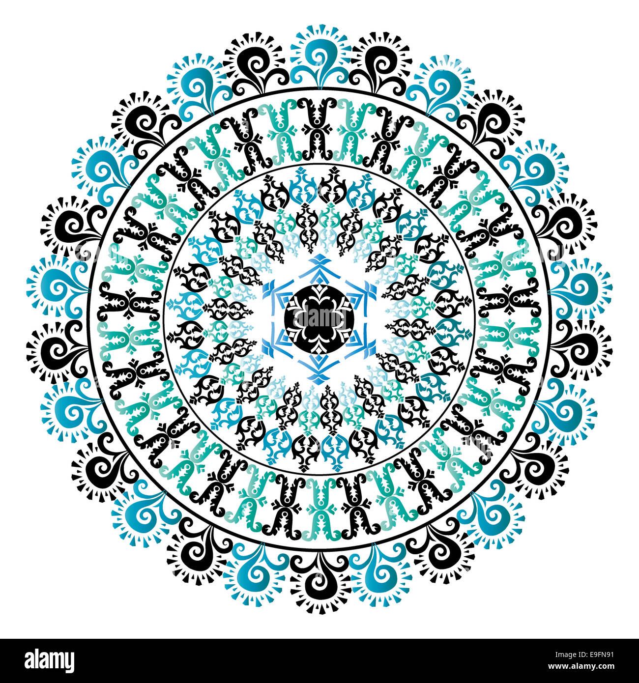 Blue pattern oriental background Cut Out Stock Images & Pictures - Alamy