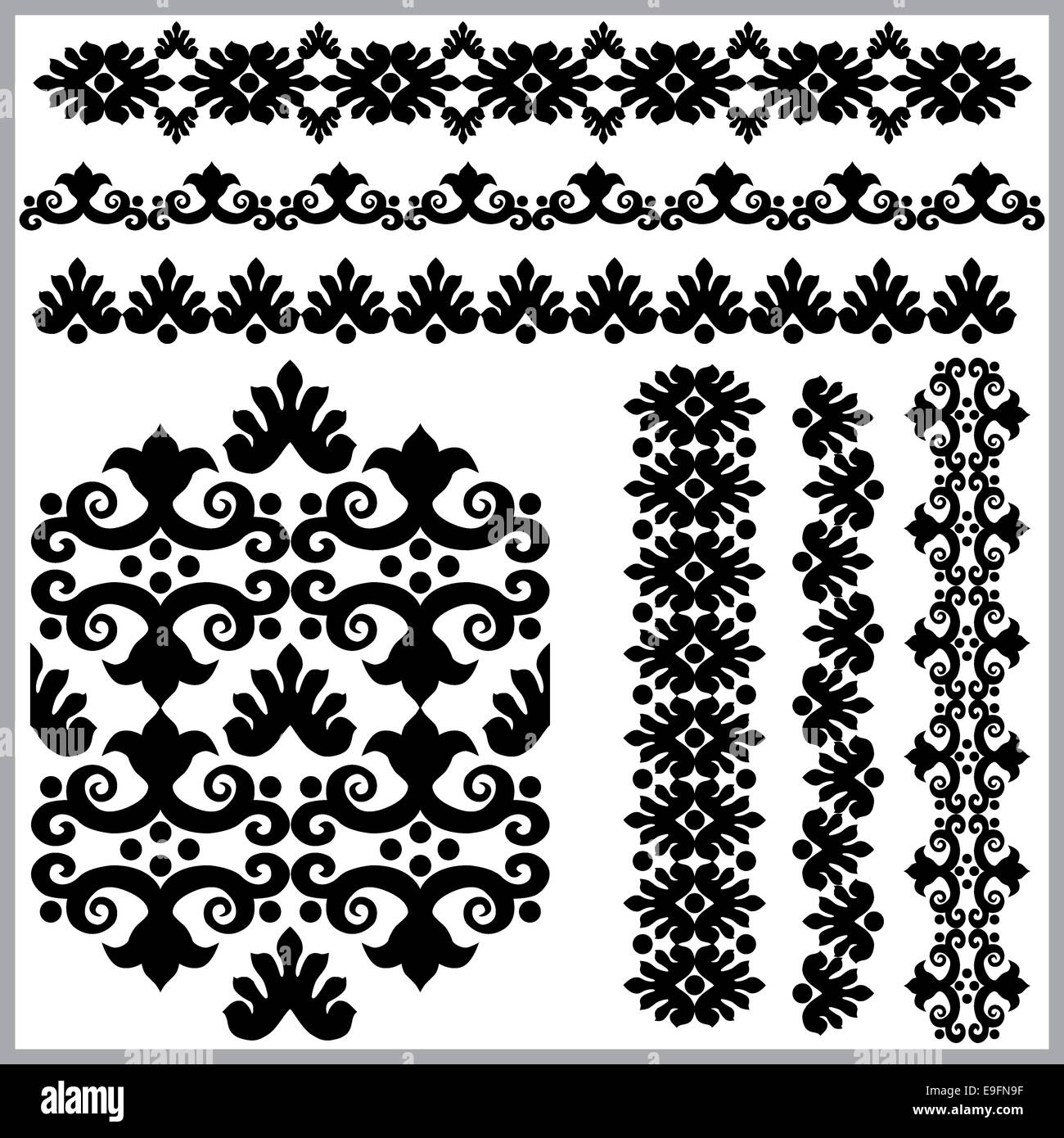 vintage border set 01 version Stock Photo - Alamy