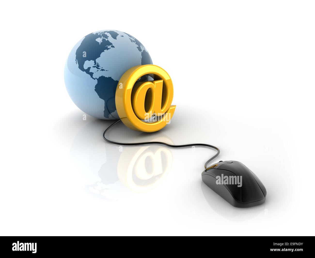 earth sphere and @ symbol with computer mouse.Elements of this image ...
