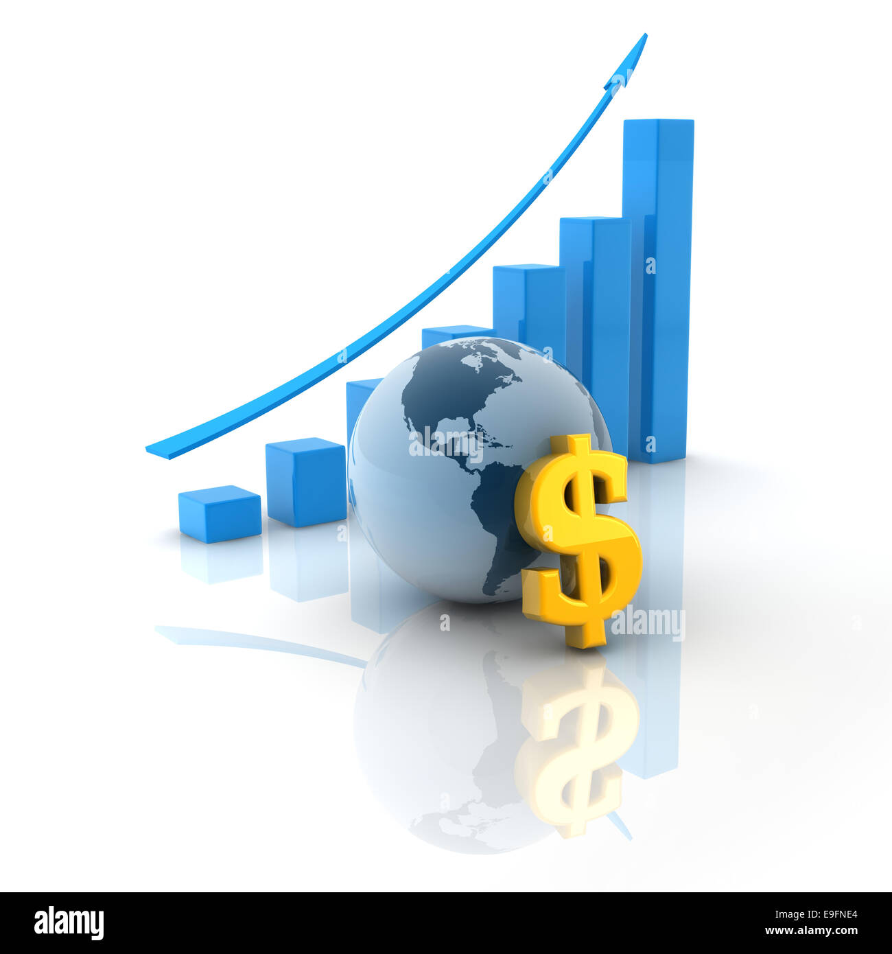 3D earth sphere and $ symbol. Elements of this image furnished by NASA ...