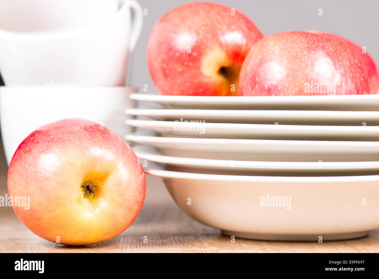 Apples and plate Stock Photo - Alamy