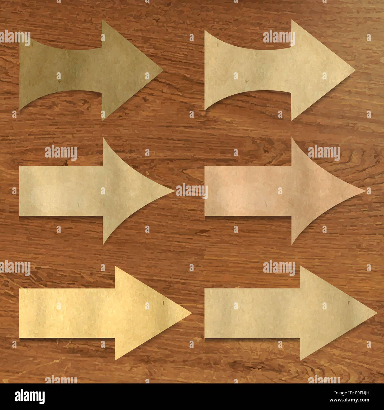 Wooden Background With Arrows Set Stock Photo - Alamy